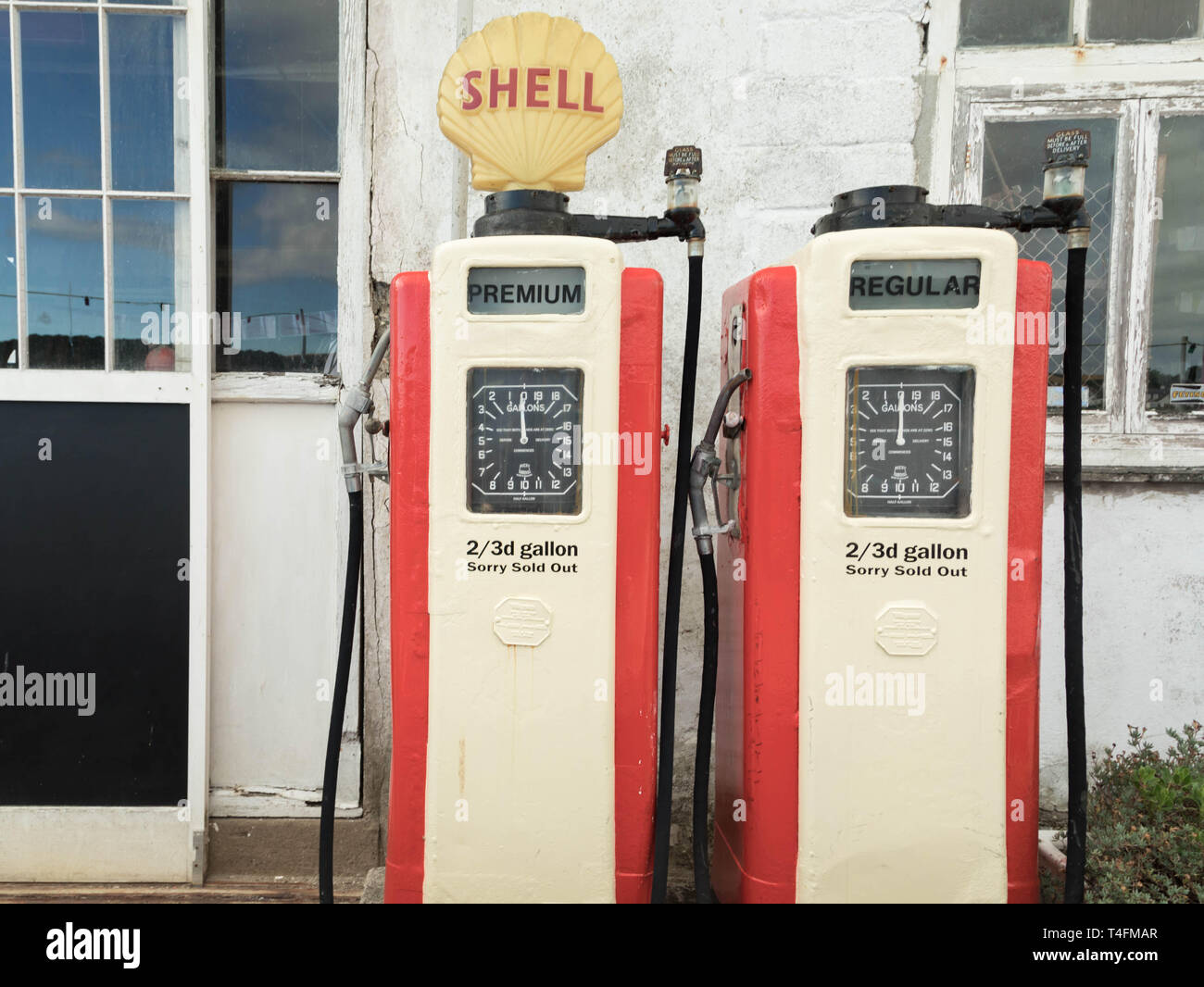 Vintage Shell station, St Mawes, Cornwall, Great Britain Stock Photo ...