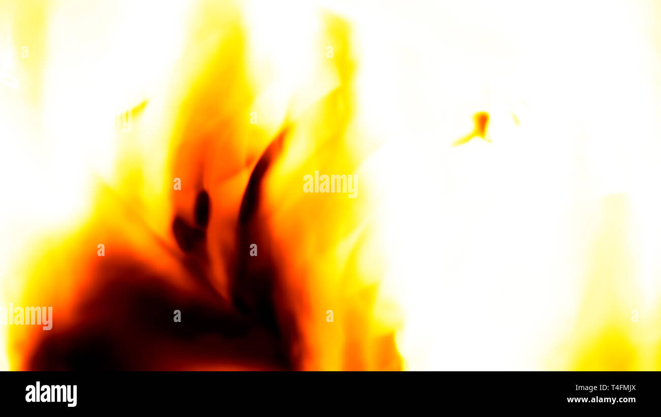 Fire White Background Stock Photo - Alamy