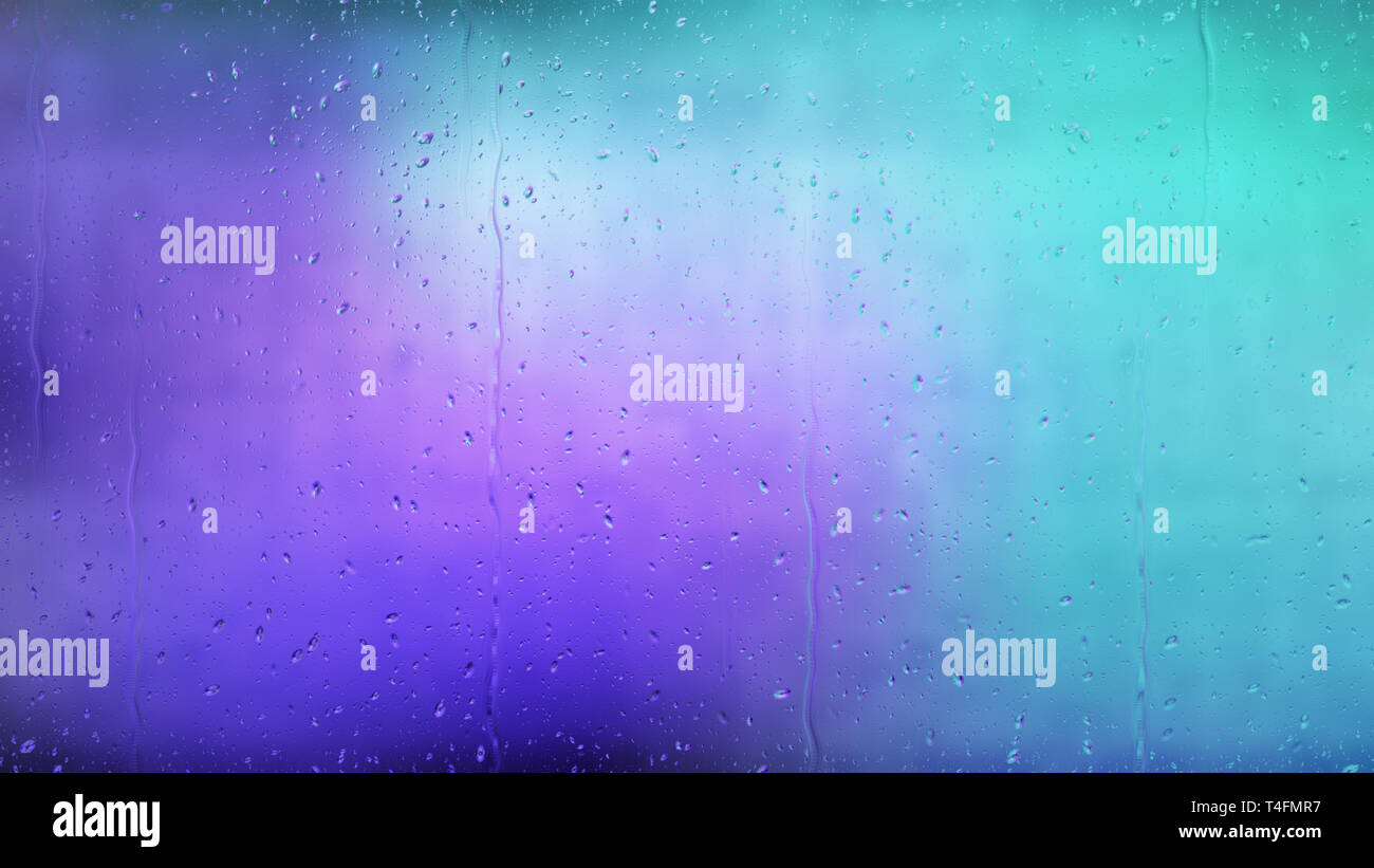 Blue and Purple Rain Water Drops Background Stock Photo - Alamy