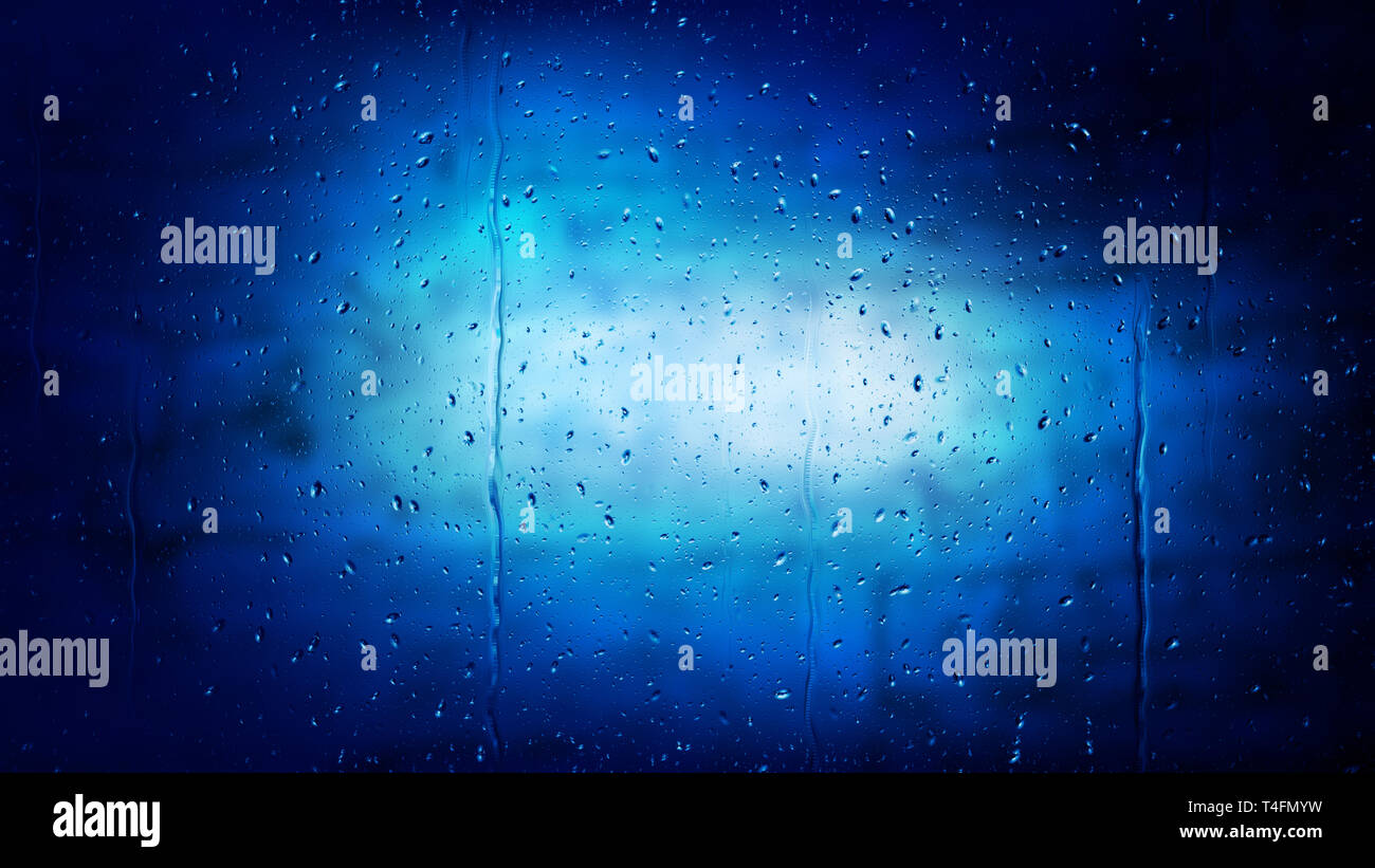 Cool Blue Raindrop Background Image Stock Photo - Alamy