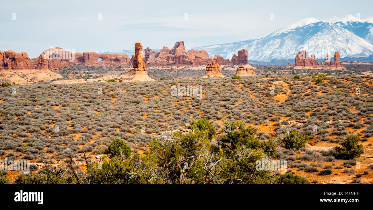 Arches National Park in Utah - famous landmark Stock Photo - Alamy
