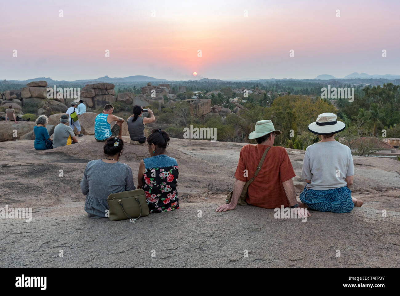 Sunset point at Hemakuta hill, Hampi, India Stock Photo - Alamy