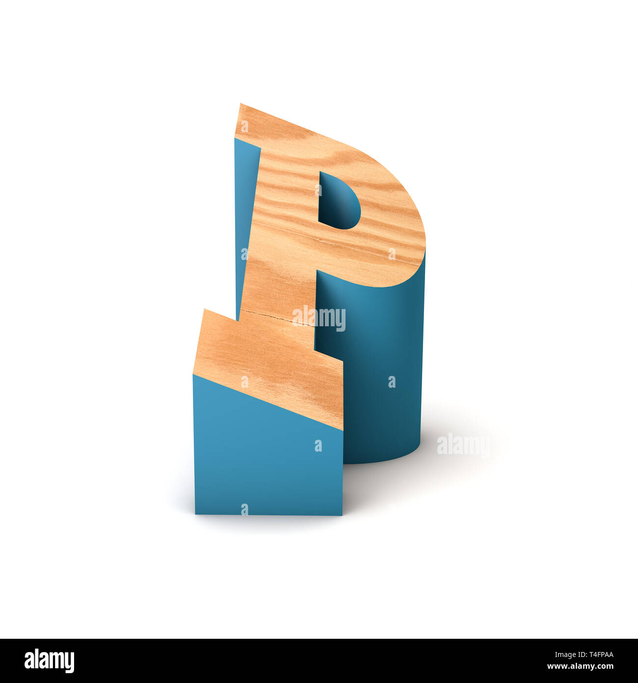 Letter P wooden angled font. 3D Rendering Stock Photo - Alamy