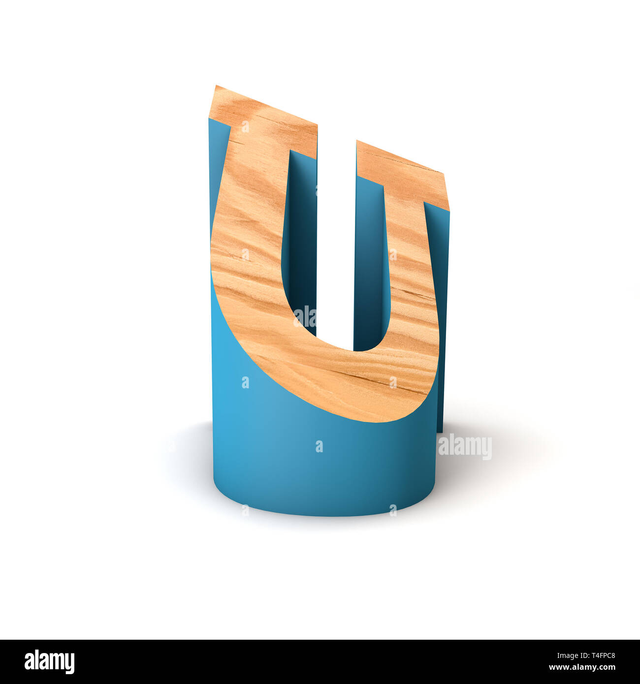 Letter U wooden angled font. 3D Rendering Stock Photo - Alamy