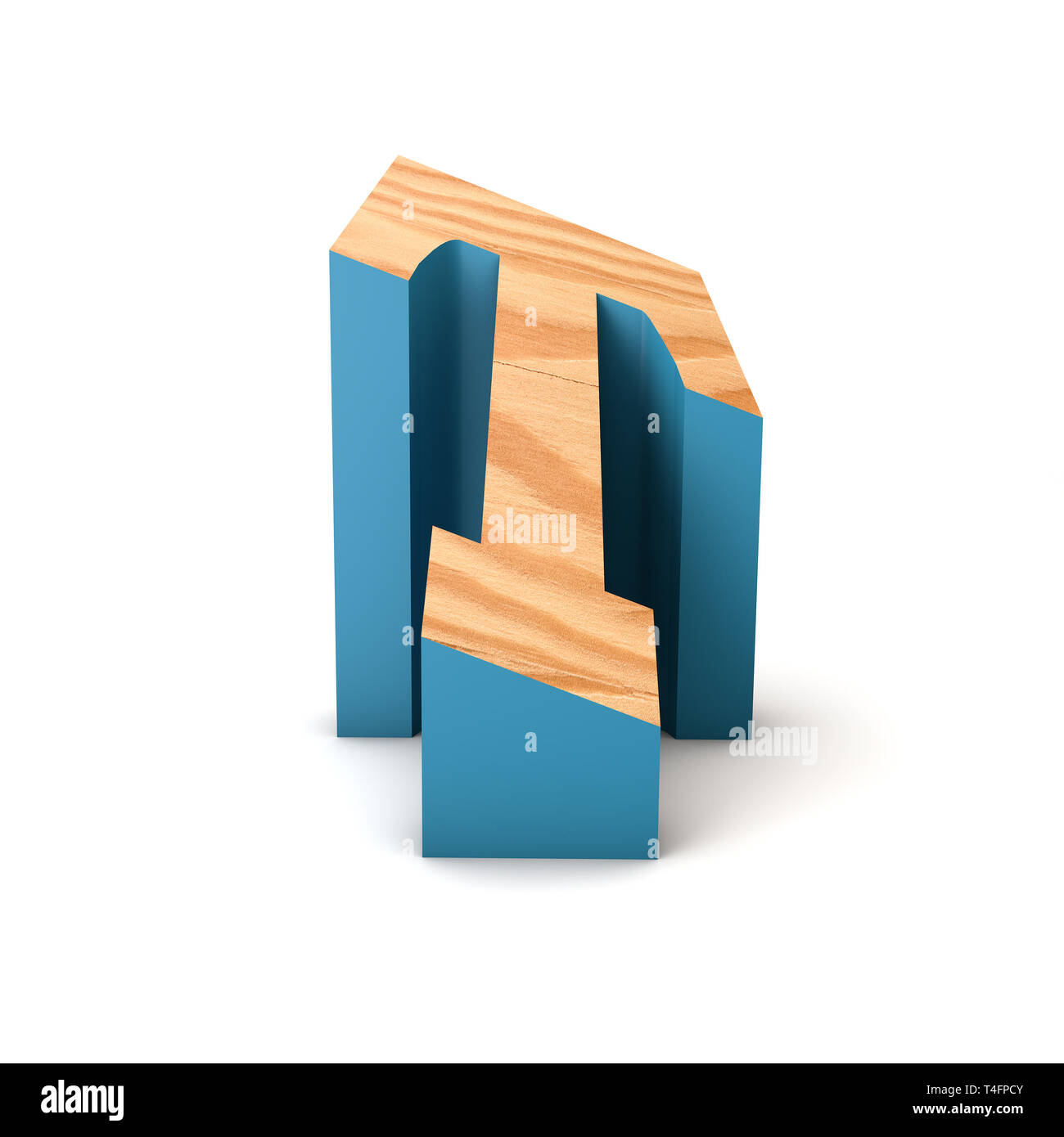 Letter T wooden angled font. 3D Rendering Stock Photo - Alamy