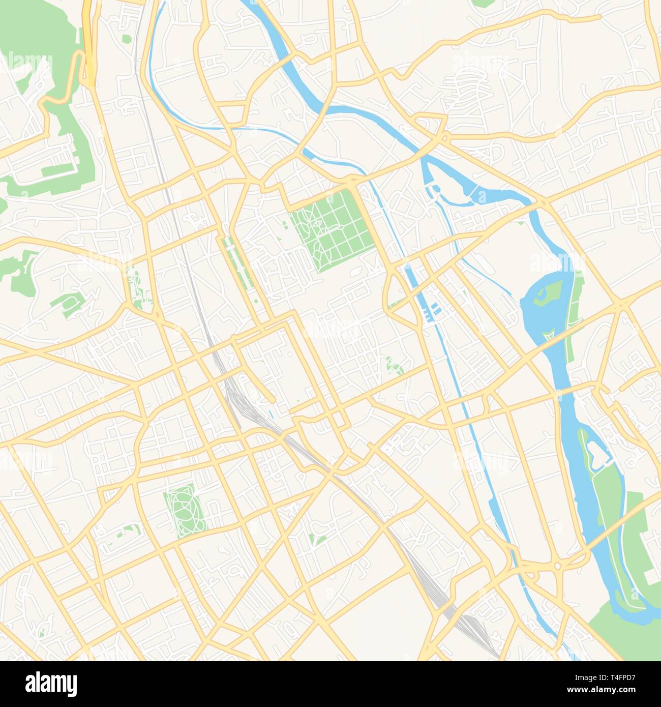 Printable map of Nancy, France with main and secondary roads and larger ...