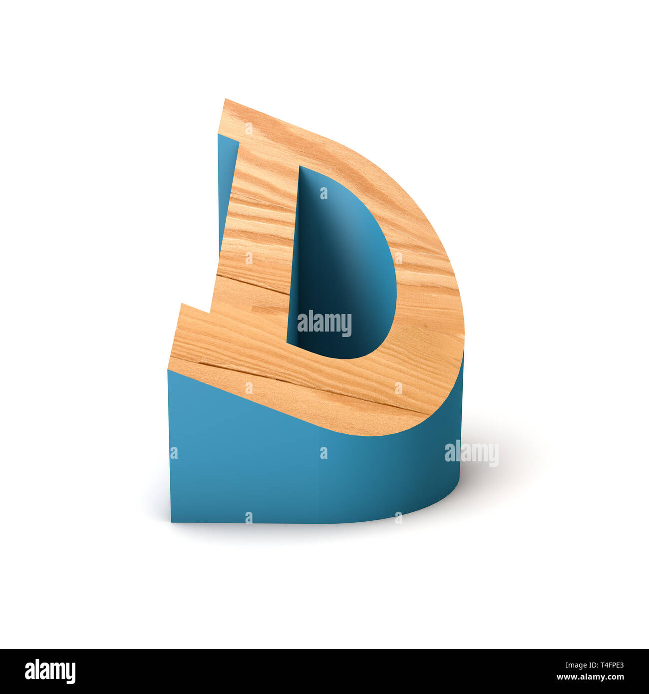 Letter D wooden angled font. 3D Rendering Stock Photo - Alamy