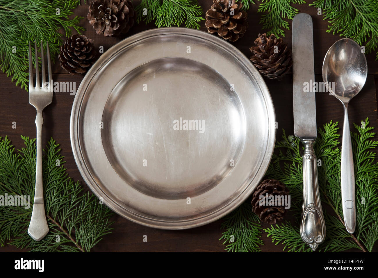 Christmas dinner table top view hi-res stock photography and images - Alamy