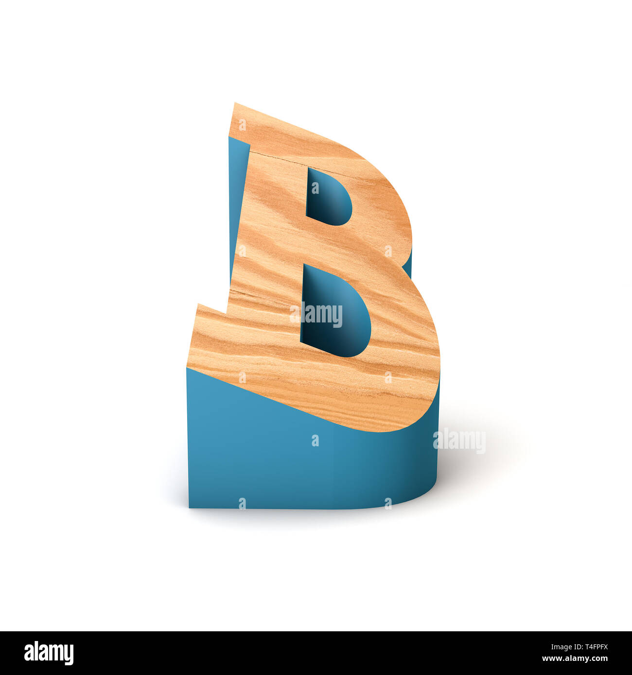 Letter B wooden angled font. 3D Rendering Stock Photo - Alamy