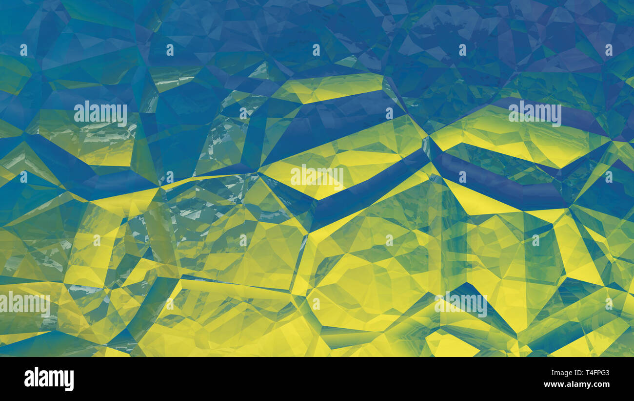 Blue and Gold Abstract Crystal Background Image Stock Photo - Alamy