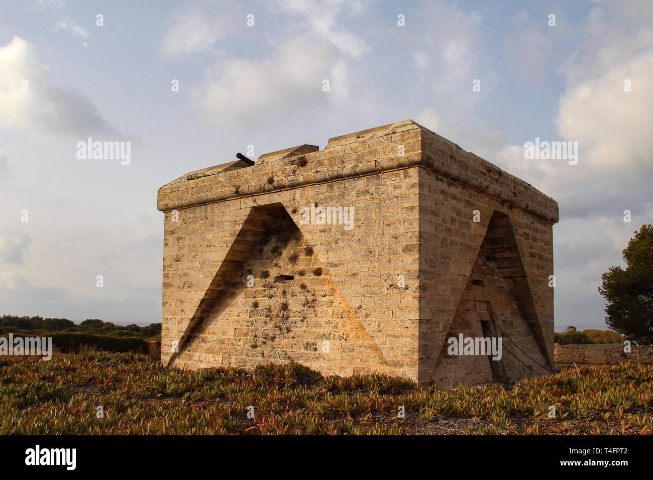 Old Watchtower. Old Watchtower on the Mediterranean coast Stock Photo ...
