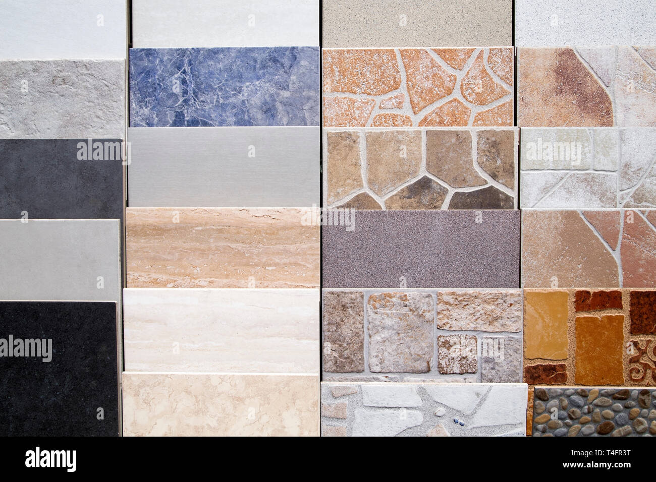 Various ceramic tiles background Stock Photo - Alamy