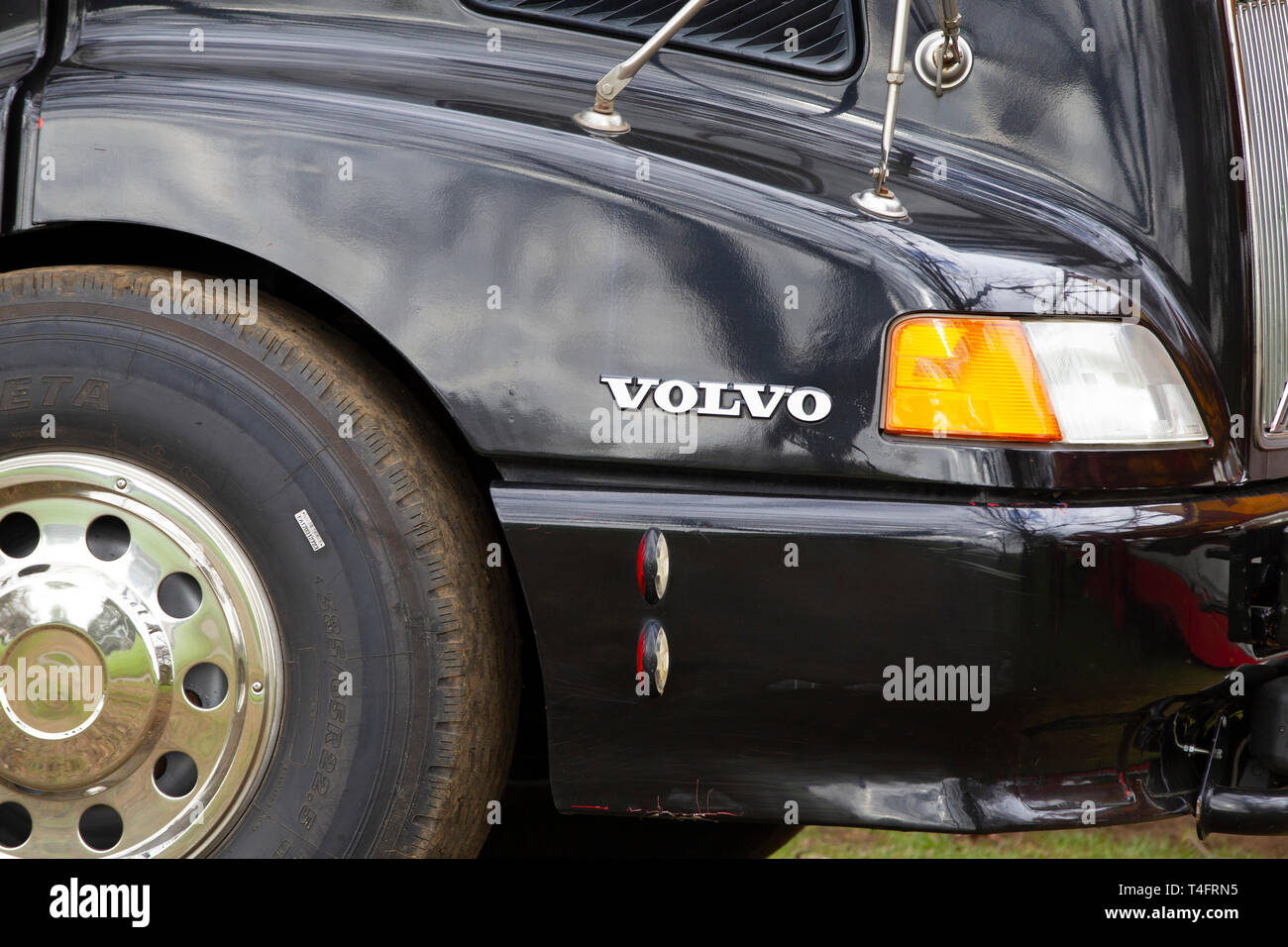 Close up of Volvo truck cab showing the Volvo sign Stock Photo - Alamy
