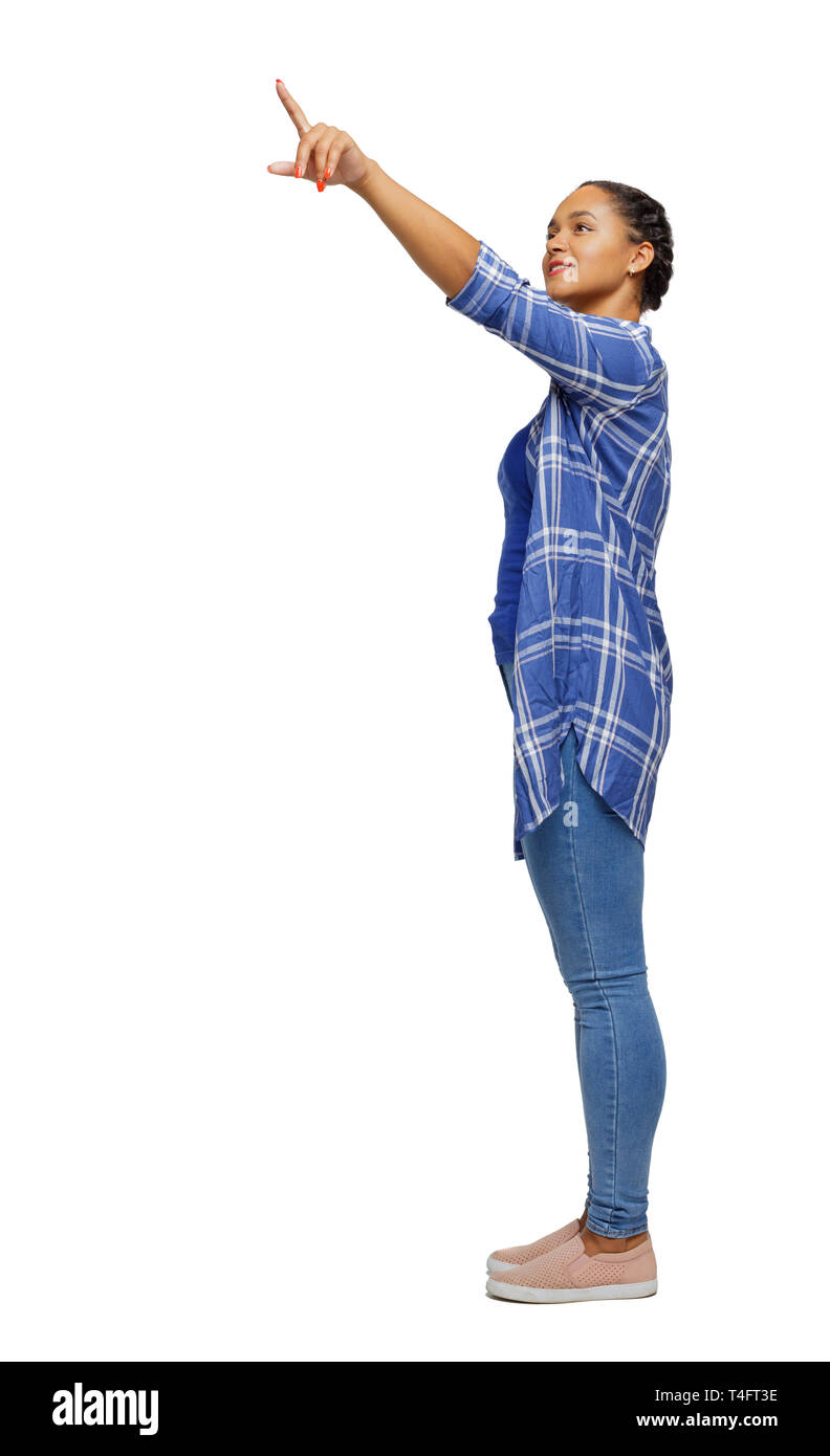 Person Looking Up And Pointing