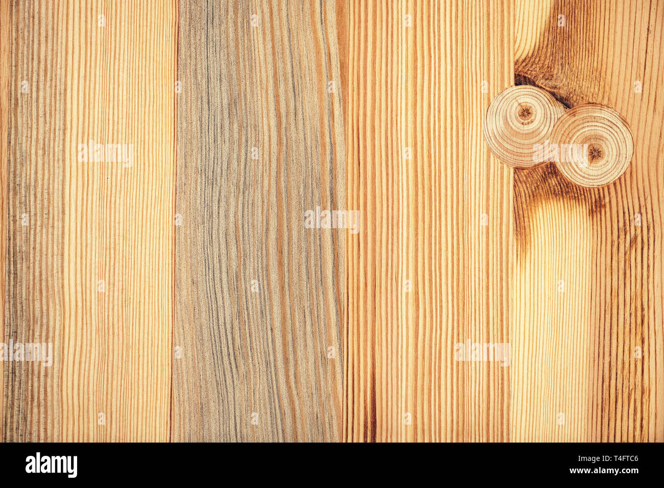 Texture of nice pine wood floorboard plank with knots repaired with ...