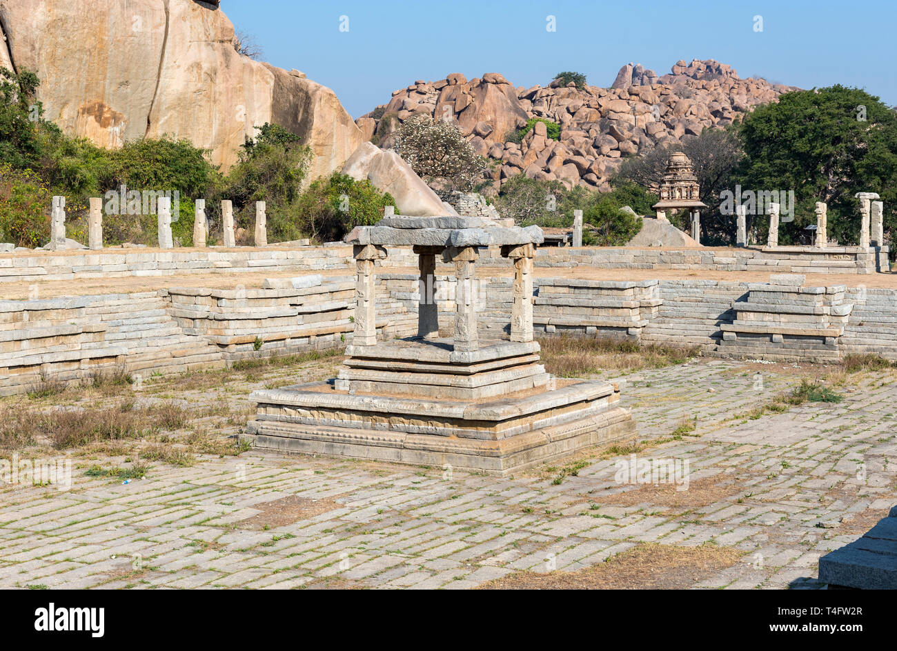 Pushkarani Sacred Tank at Sule Bazaar, Hampi, India Stock Photo - Alamy
