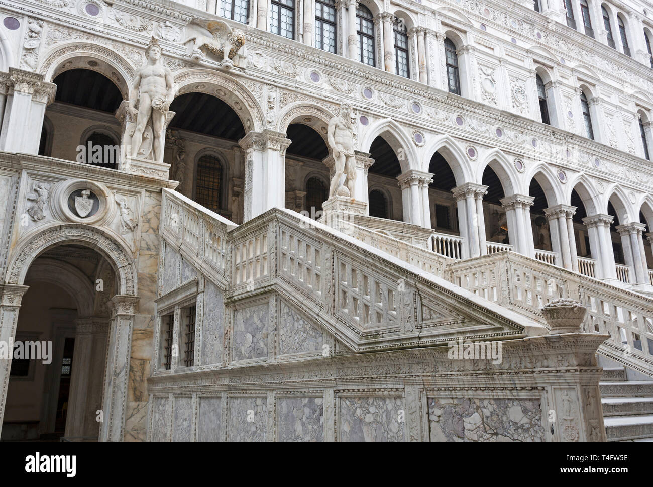 Colossal marble statues of Mars and Neptune, Giants’ Staircase (Scala ...