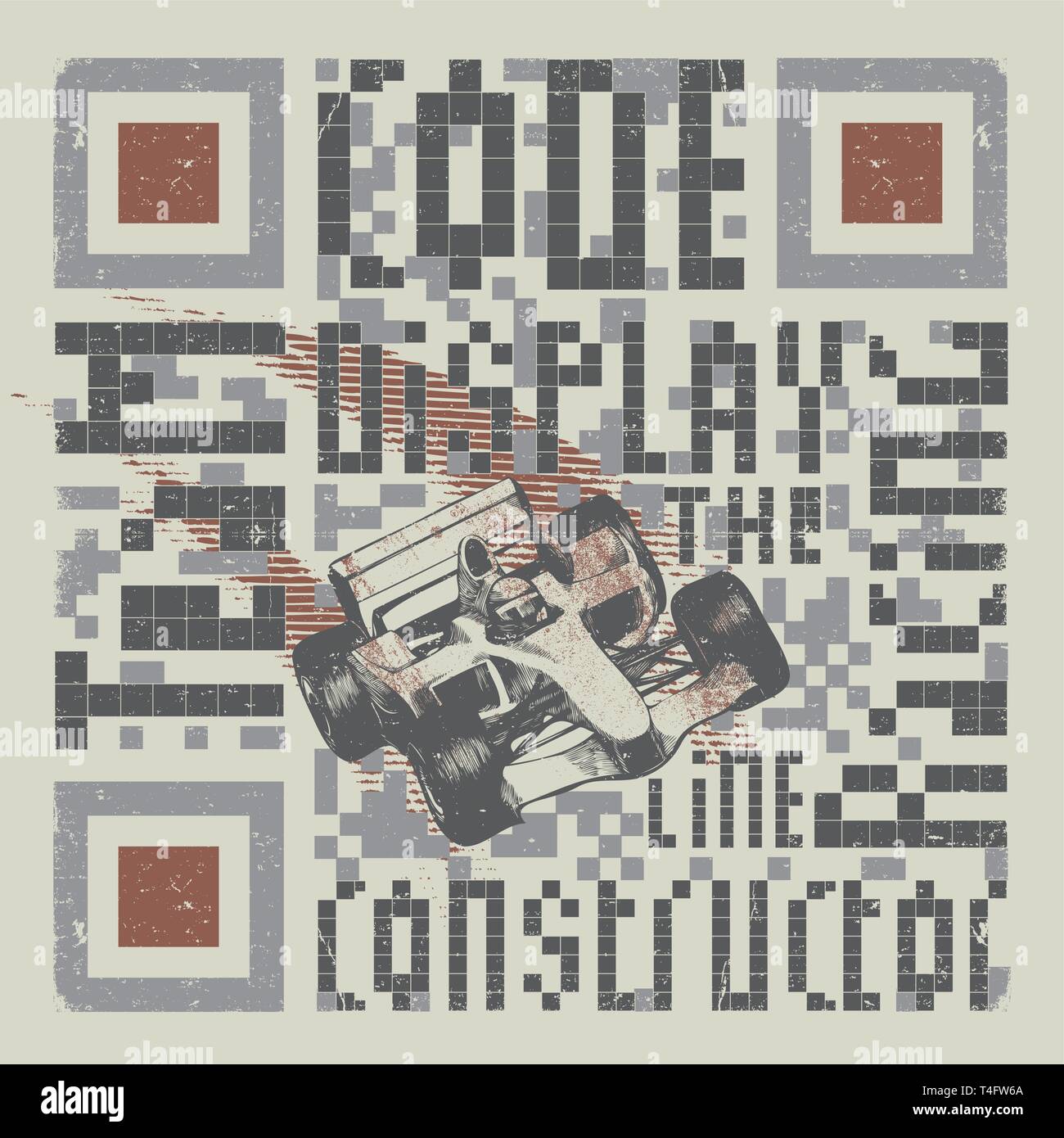 Vector graphic composition with QR code about car racing Stock Vector ...
