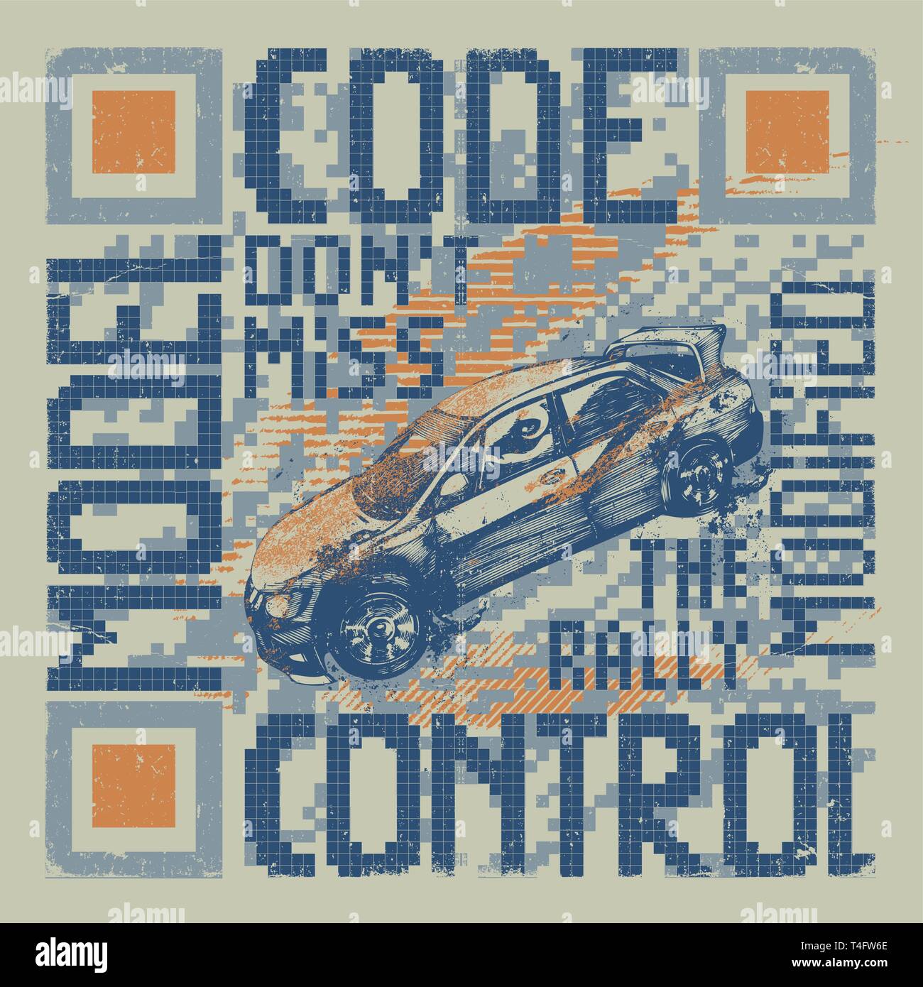 Vector graphic composition with QR code about rally Stock Vector Image ...