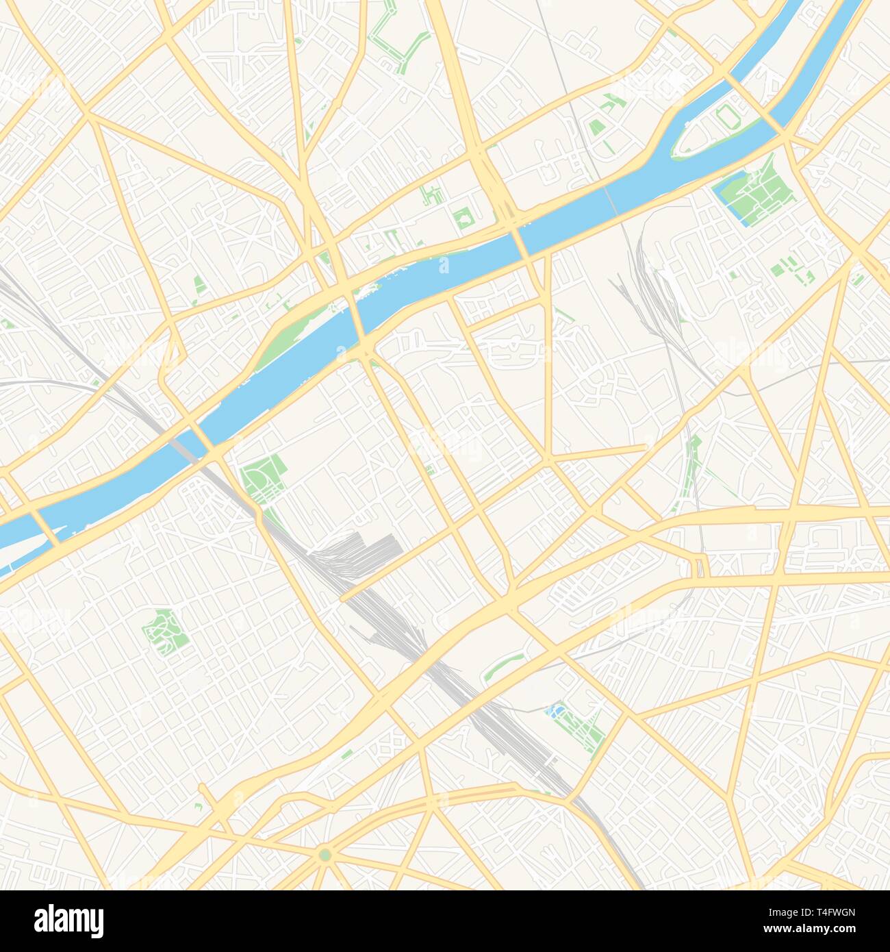 Printable map of Clichy, France with main and secondary roads and ...