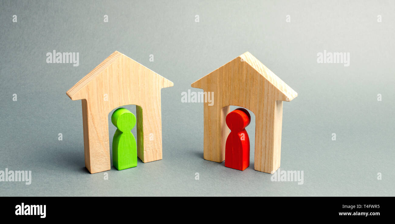 Two wooden houses with neighbors inside. Good neighborhood, district ...