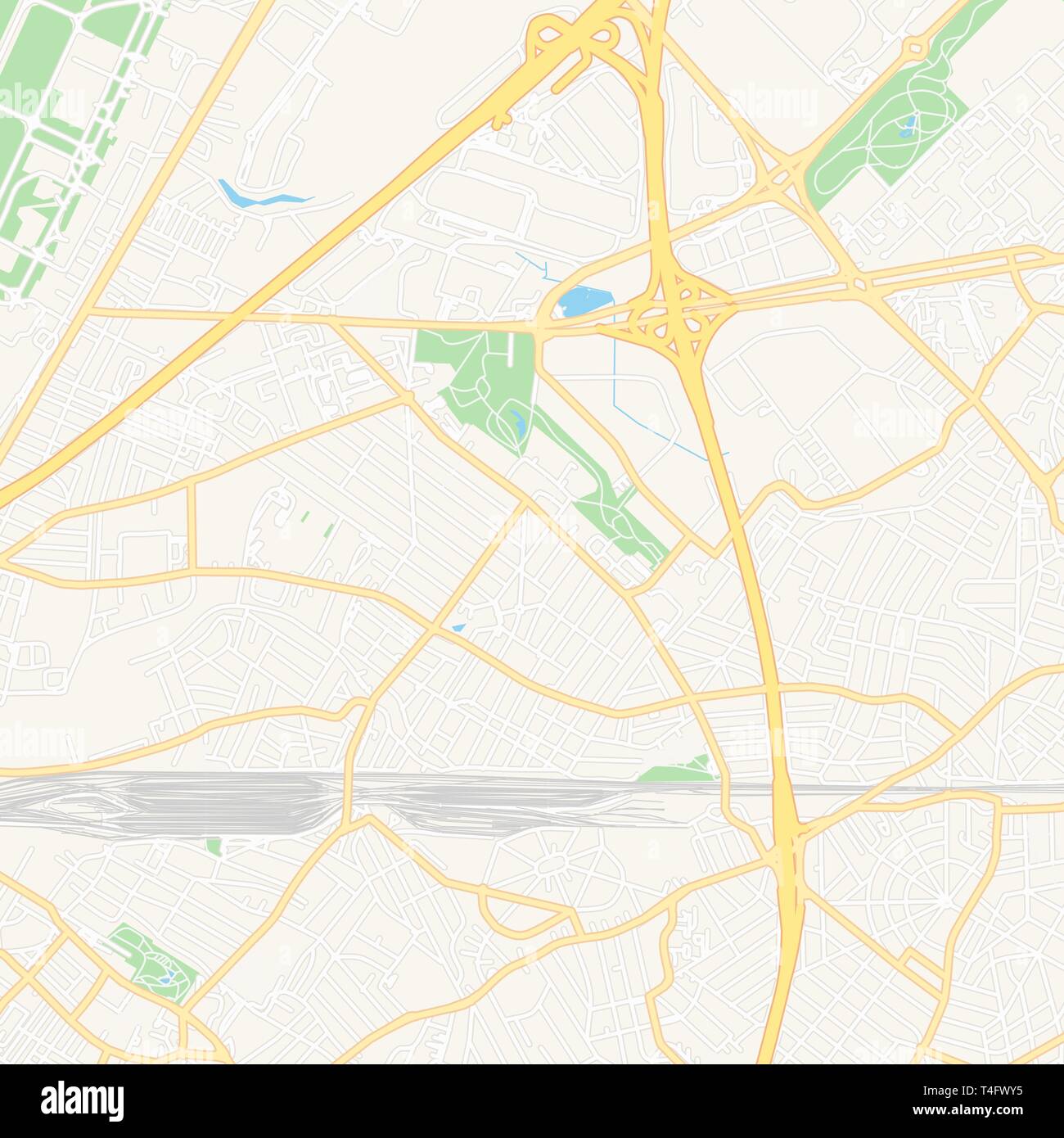 Printable map of Le Blanc-Mesnil, France with main and secondary roads ...