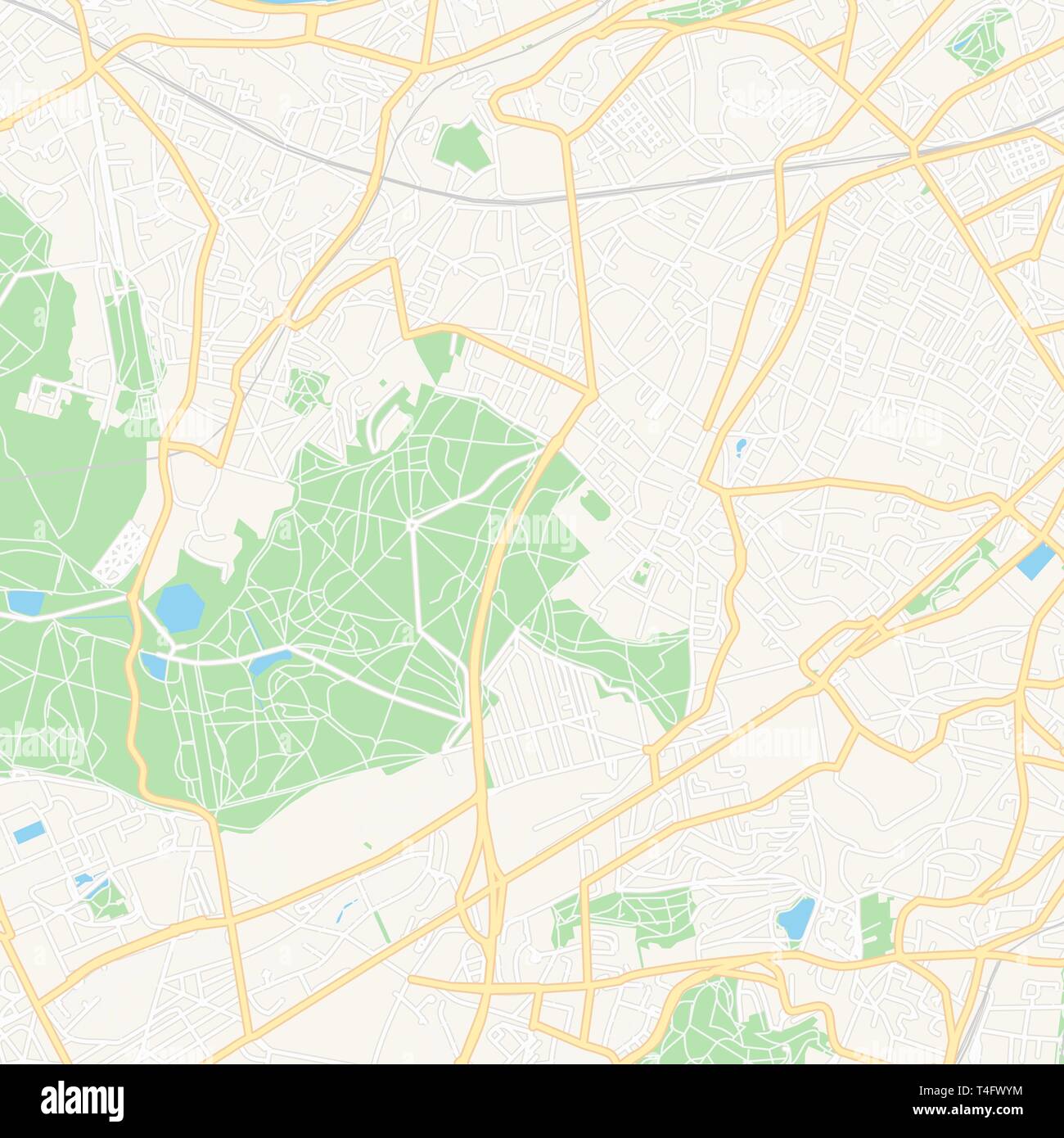 Printable map of Clamart, France with main and secondary roads and ...