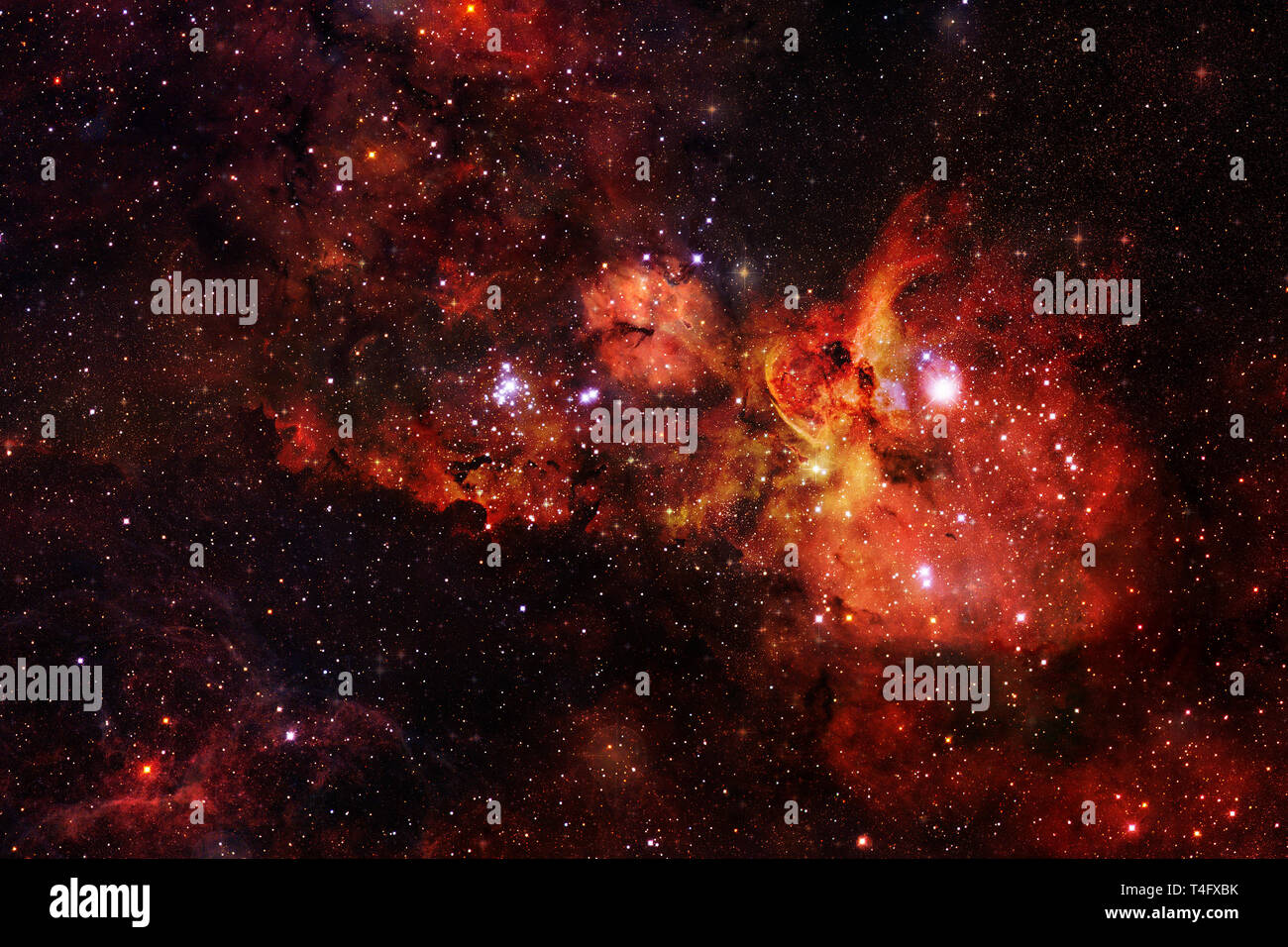 Outer space art. Nebulas, galaxies and bright stars in beautiful ...