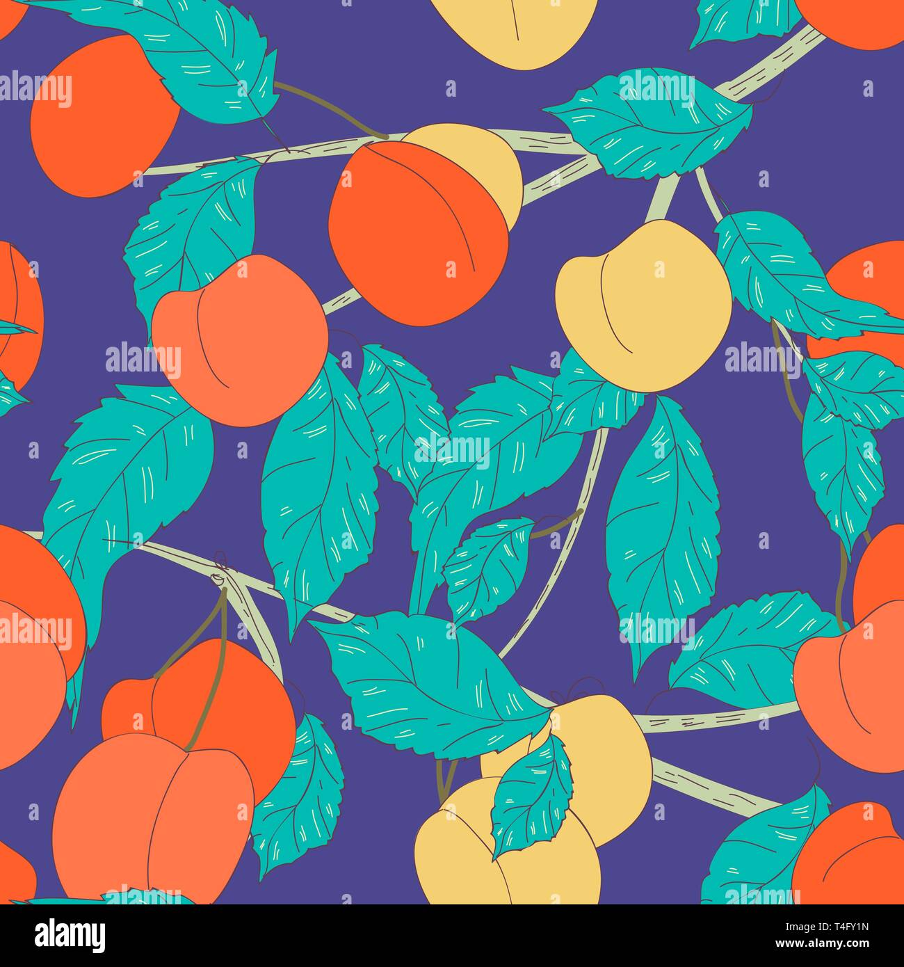 Plum tree fruits red Stock Vector Images - Alamy