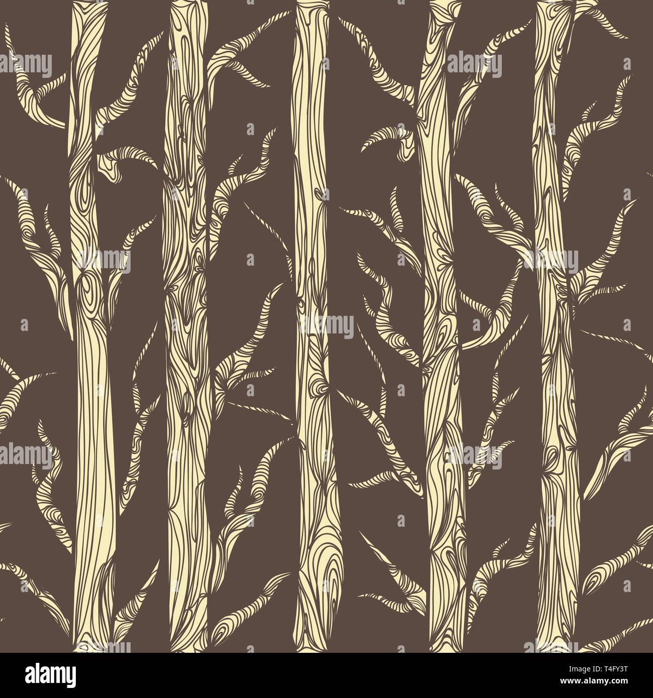 Seamless vector texture with drawing trees Stock Vector Image & Art - Alamy