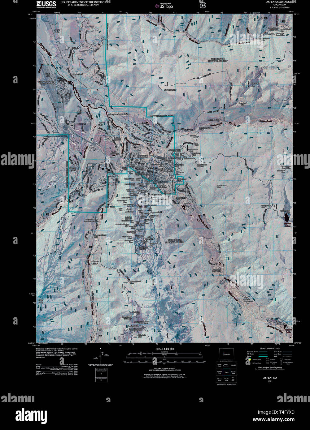 Aspen colorado map hi-res stock photography and images - Alamy