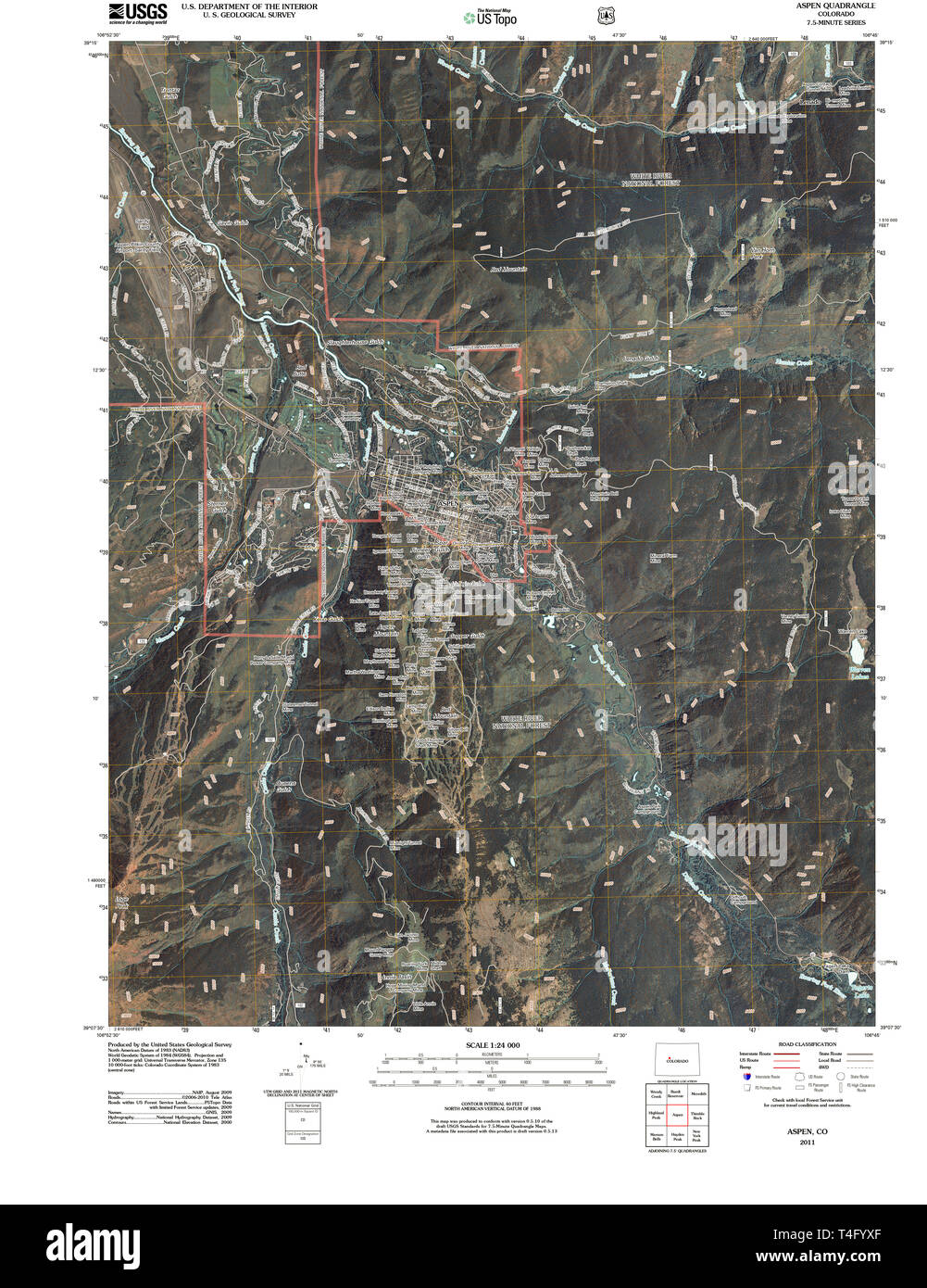 Aspen colorado map hi-res stock photography and images - Alamy