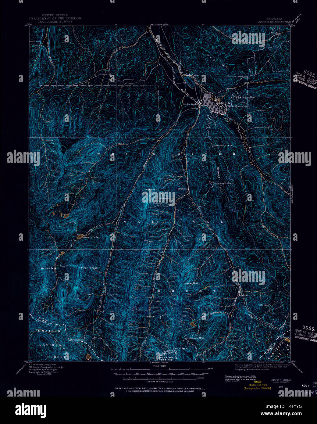 Map of aspen colorado hi-res stock photography and images - Alamy