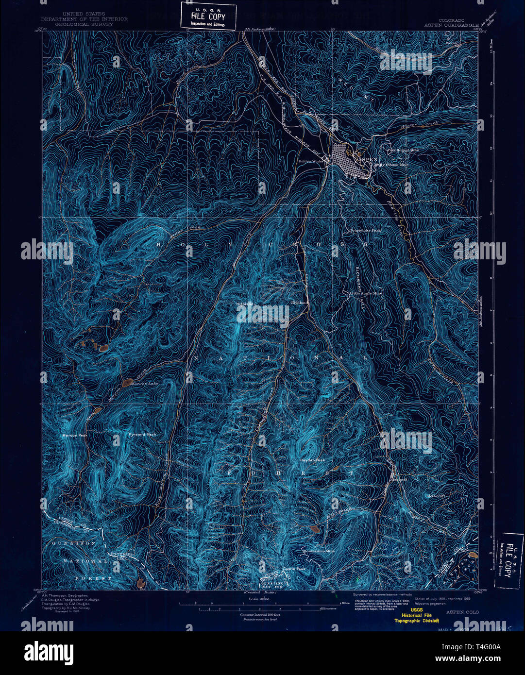 Map of aspen colorado hi-res stock photography and images - Alamy