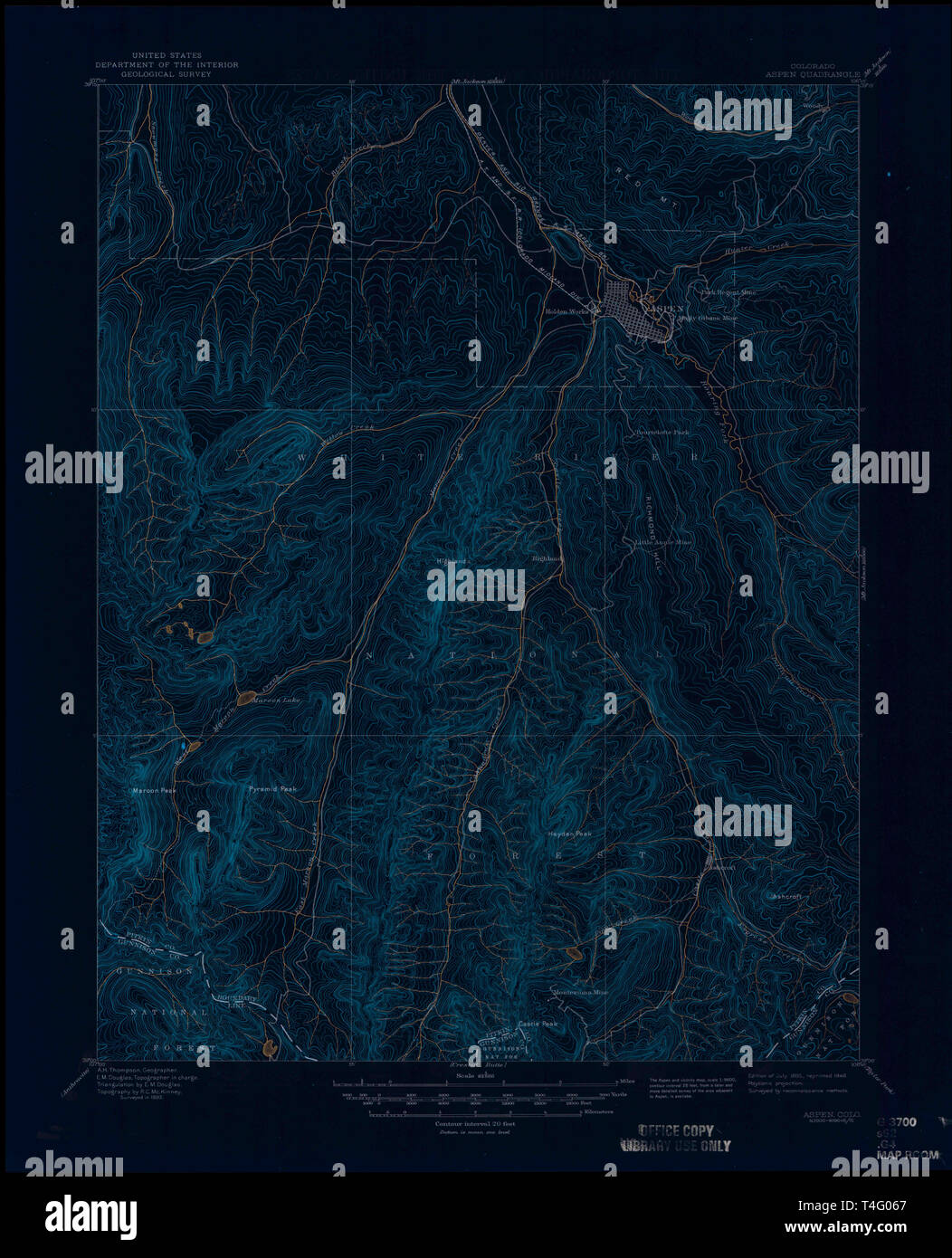 Map of aspen colorado hi-res stock photography and images - Alamy