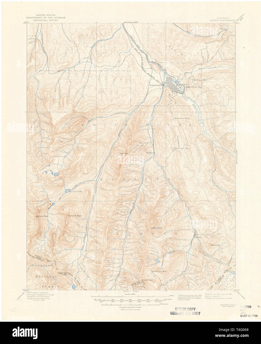 Map of aspen colorado hi-res stock photography and images - Alamy