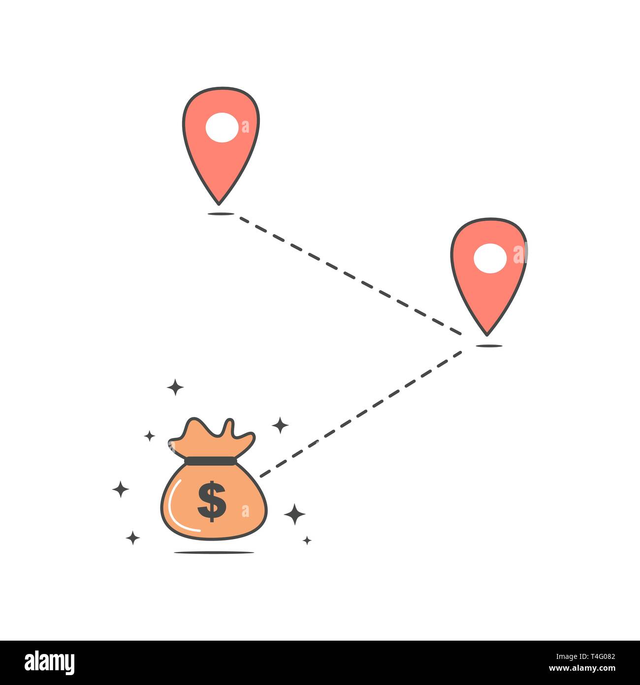 money path business concept vector illustration Stock Vector Image ...