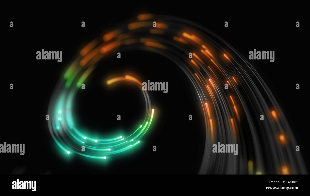 black strings with glowing heads. 3d illustration Stock Photo - Alamy