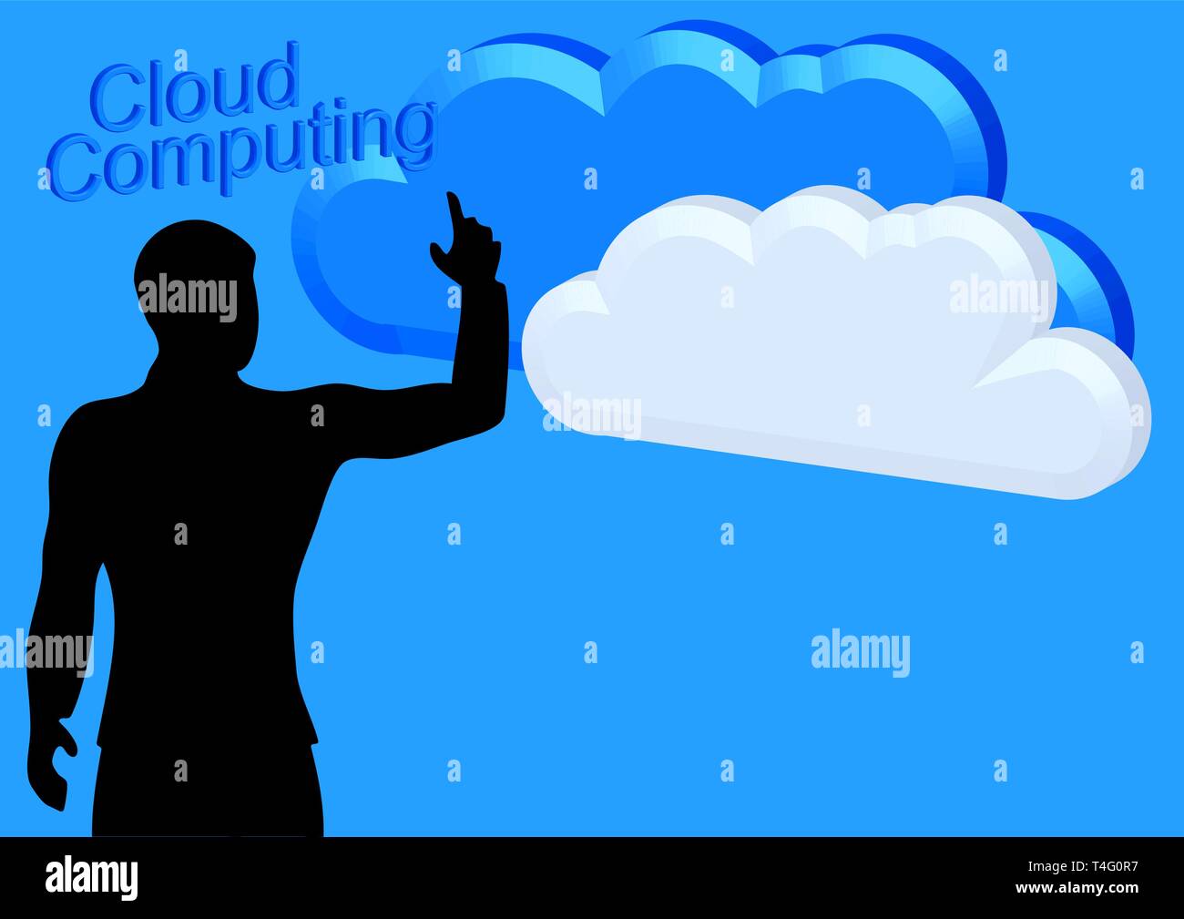 Hand touching cloud Stock Vector Images - Alamy