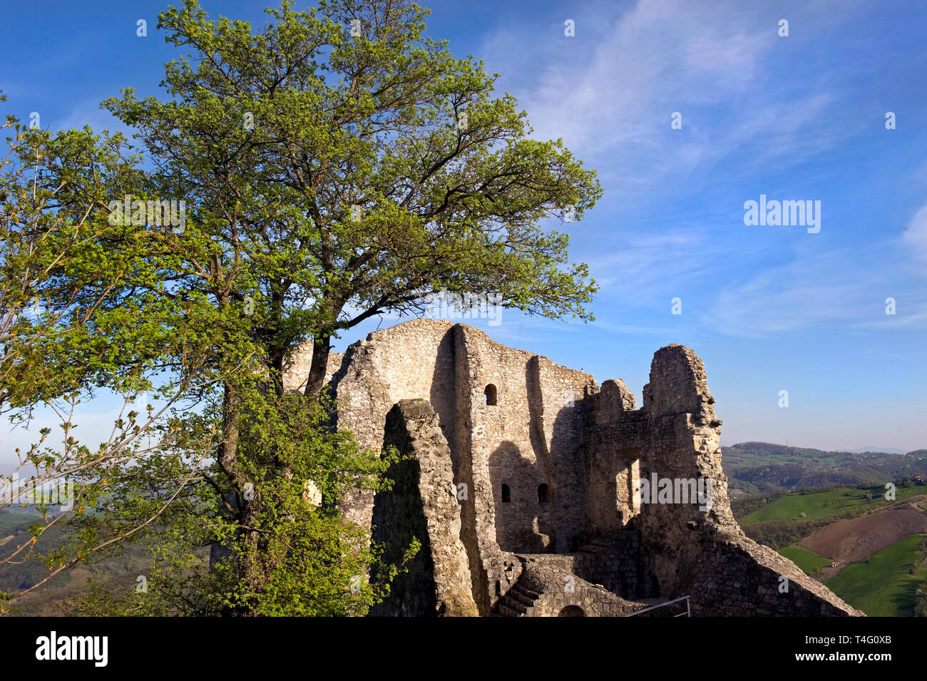 The ruins of the castle of Canossa, Emilia-Romagna,/ Italy Stock Photo ...
