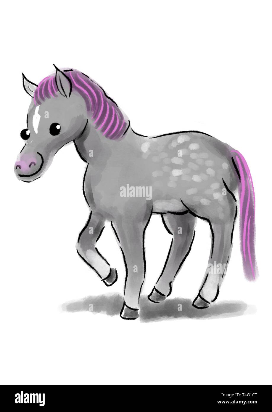 a cute smiling pony illustration Stock Photo - Alamy