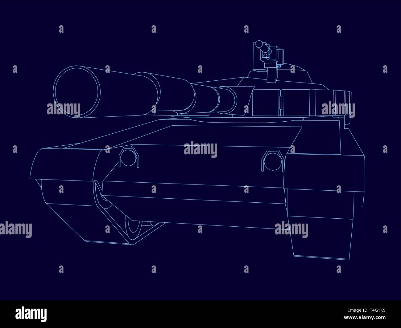 Contour of battle tank. Front view. Vector Stock Vector Image & Art - Alamy