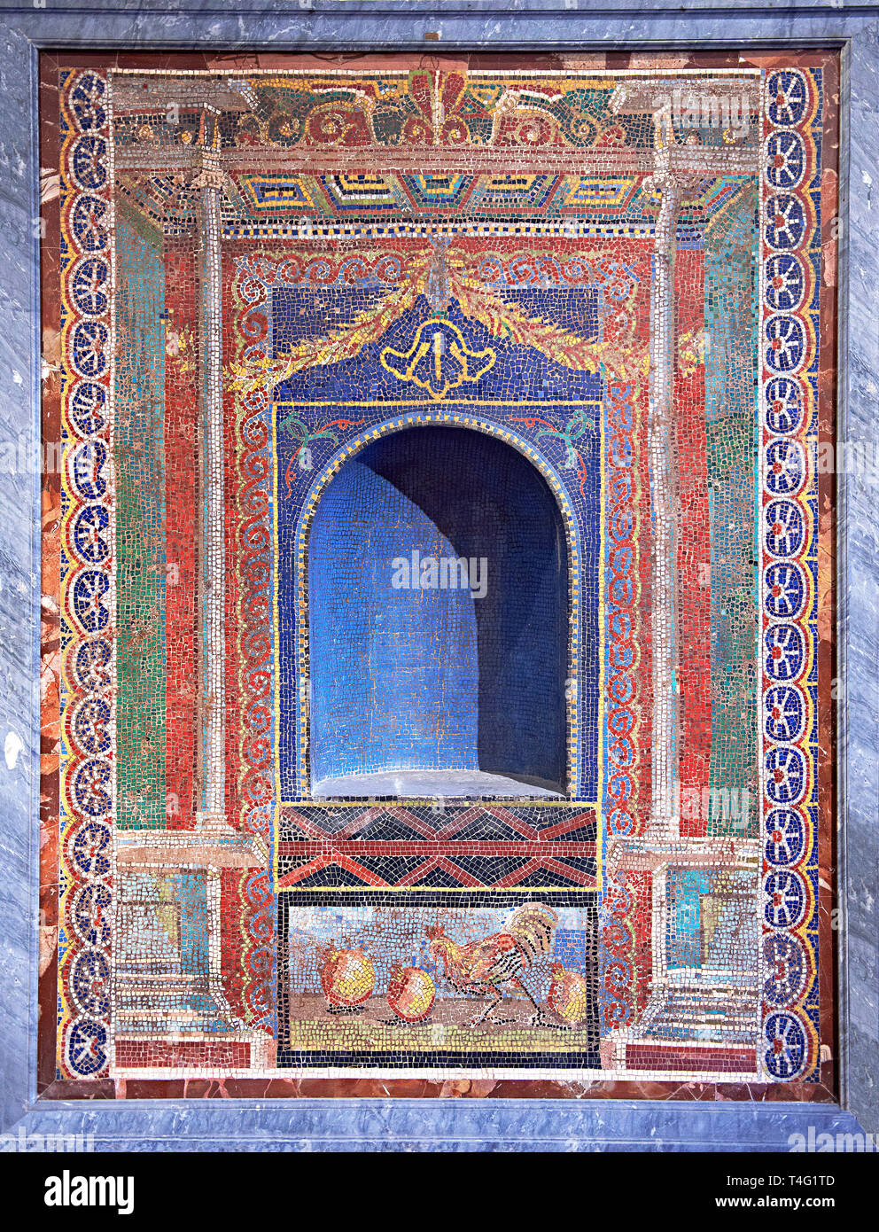 Roman mosaic of a nymphaeum from Vesuvius area, inv 10014 Naples ...