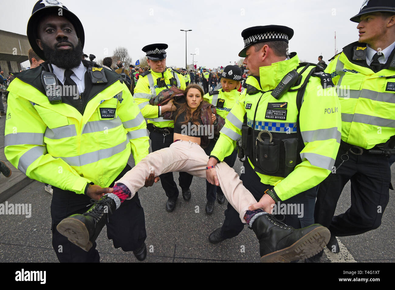 A demonstrator is arrested during the second day of an Extinction ...