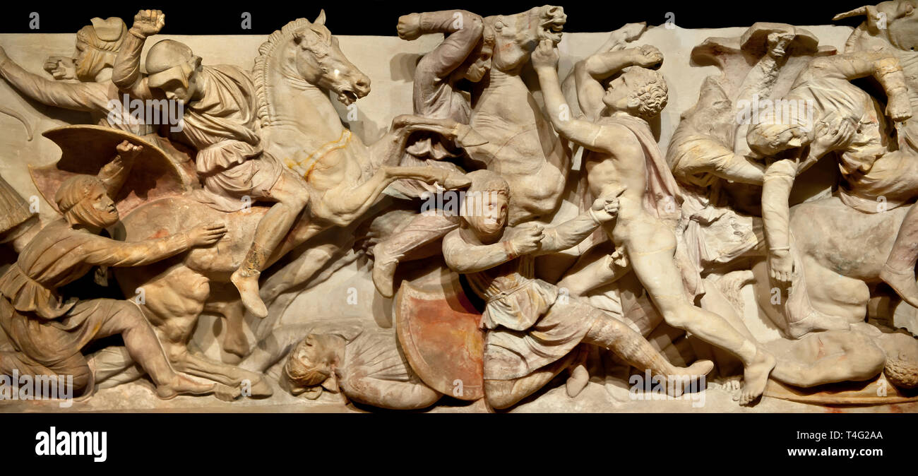 Greek relief sculptures of a battle on Alexander The Great ( Alexander ...