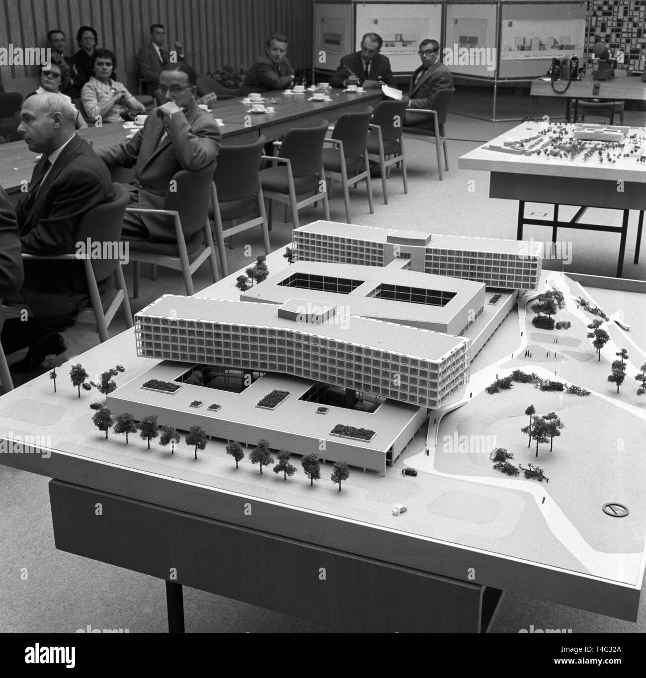 View of the design model of the new building of the Free University's ...