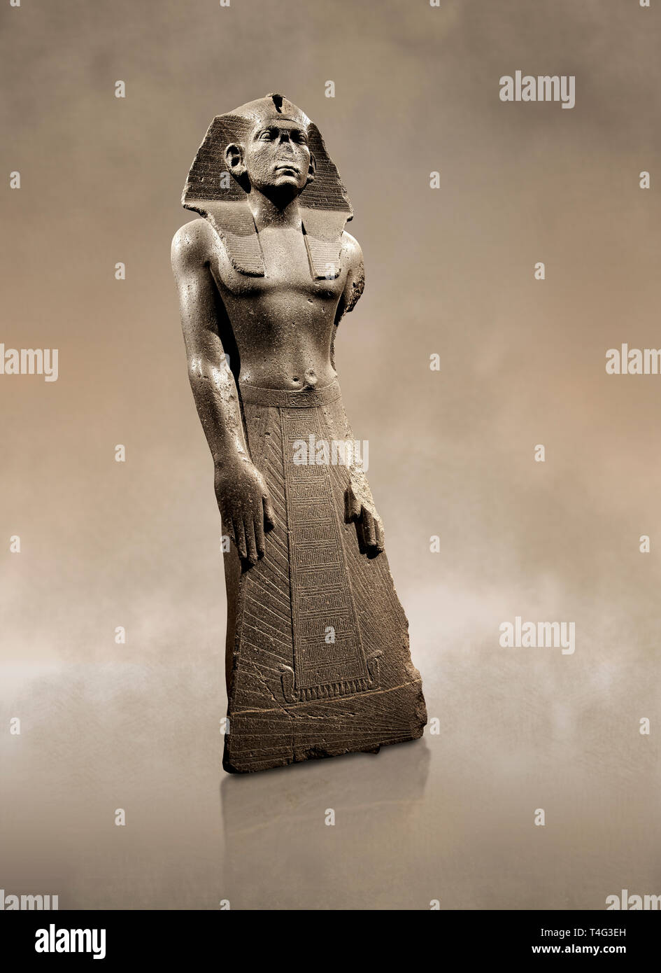 12 dynasty Egyptian statue of king Amenemhet III praying. 1840-1800 BC ...