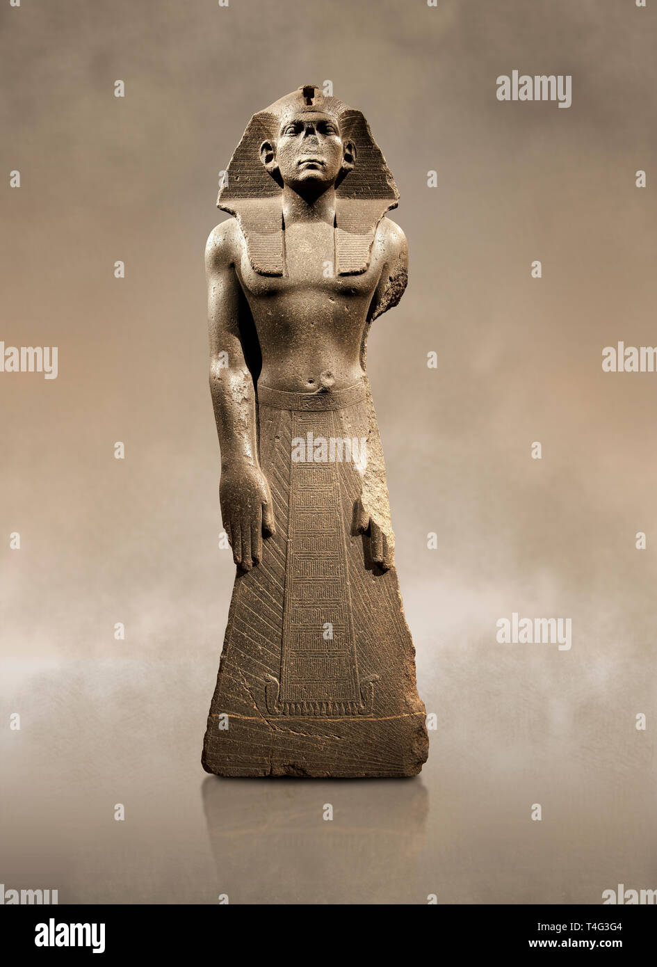 12 dynasty Egyptian statue of king Amenemhet III praying. 1840-1800 BC ...
