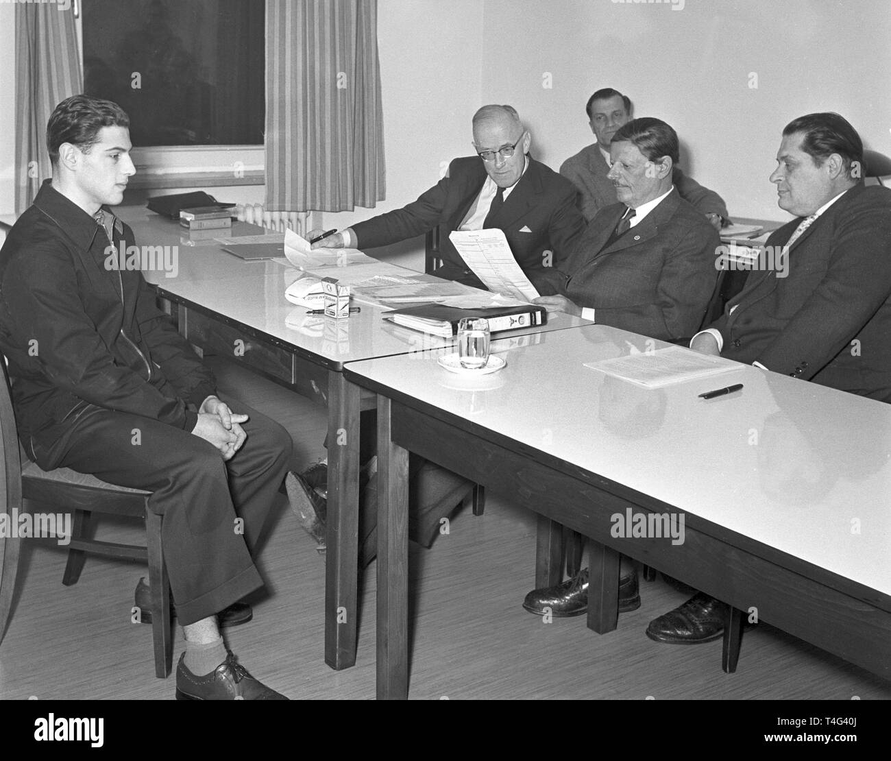 A conscript during the registration of his personal data and ...
