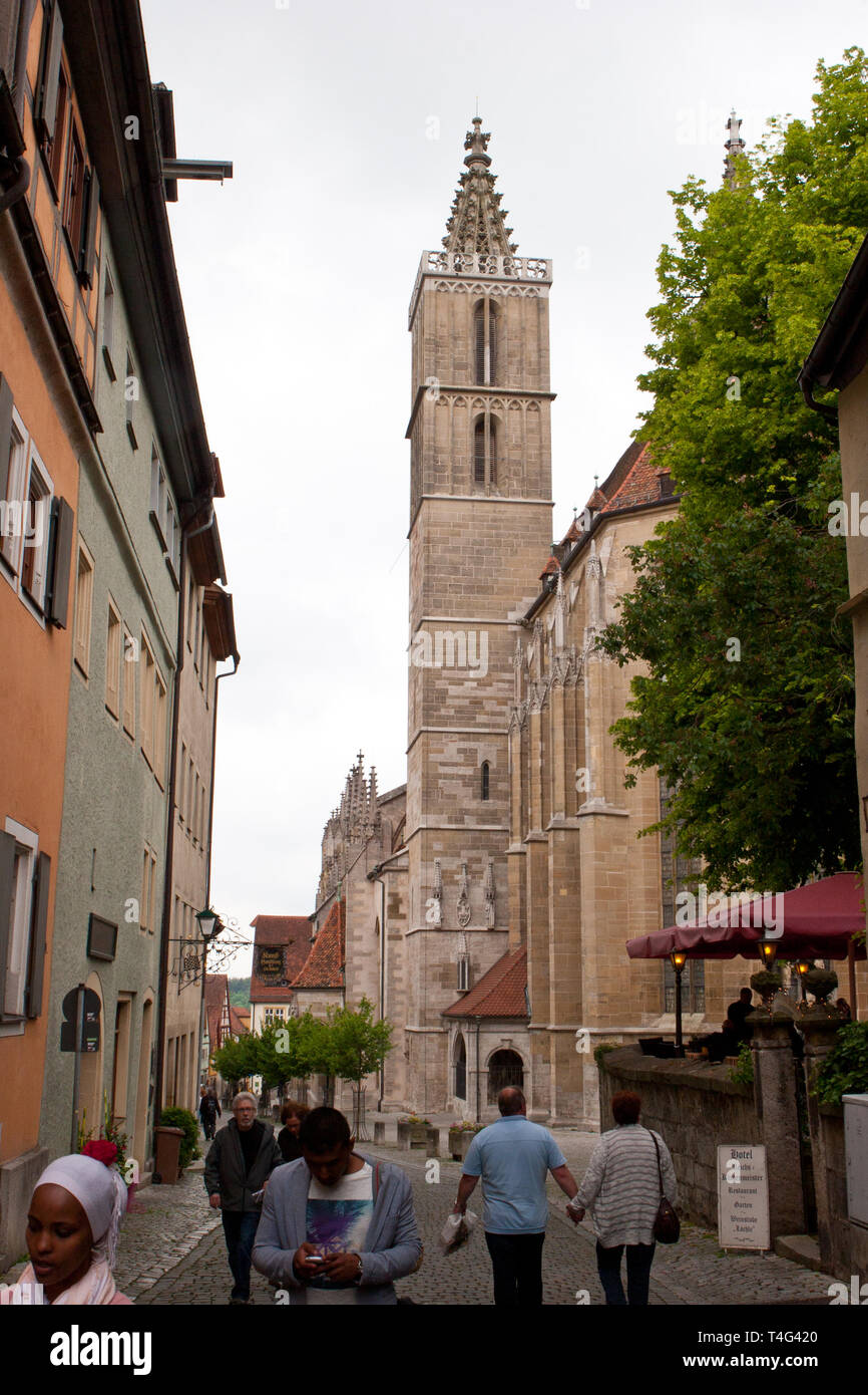 Church of St. James tower Rothenburg ob der Tauber Stock Photo - Alamy